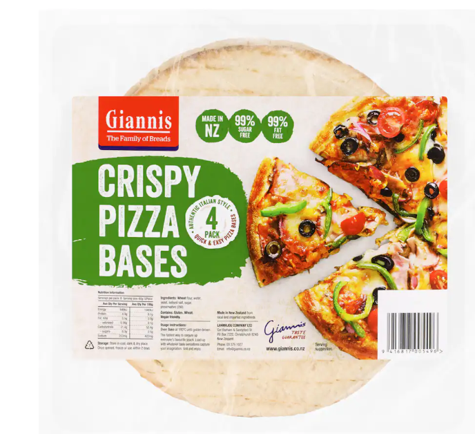 Pizza Base 4 Pack – The Foodbank Project